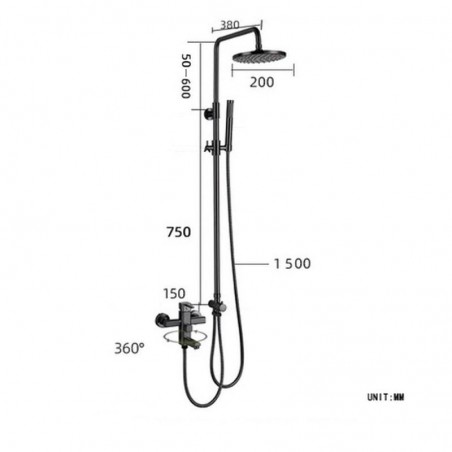 South African Premium Brass Shower Tap Set for Split Bathroom Shower ...