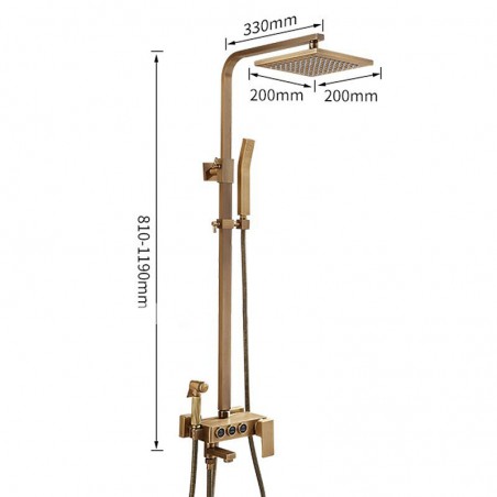 South African Premium Brass Mount Outside Rainfall Waterfall Shower ...